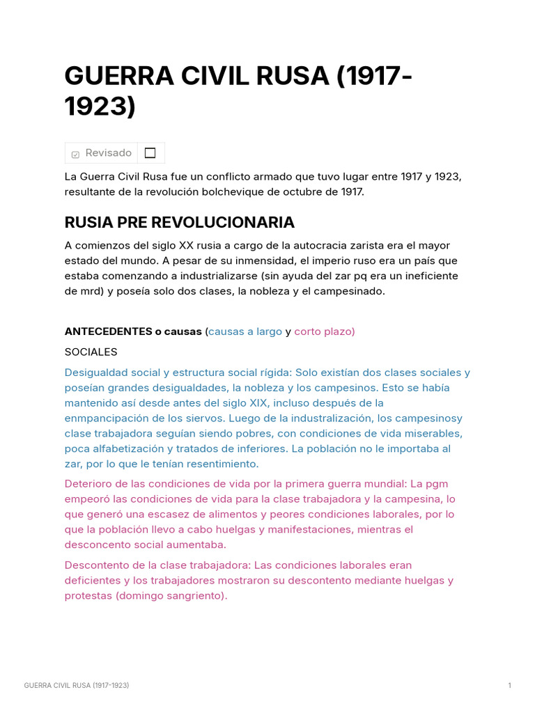 Guerra Civil Rusa (1917-1923) | PDF | Vladimir Lenin | Imperio ruso