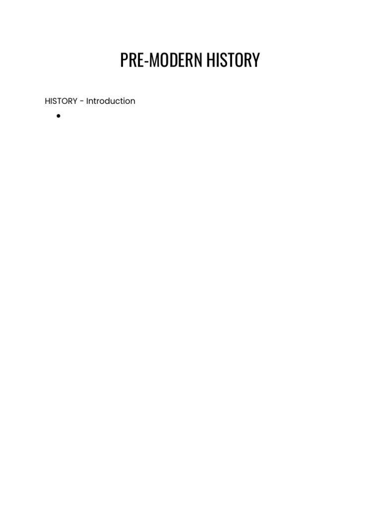 Pre-modern History Notes - AP World History | PDF