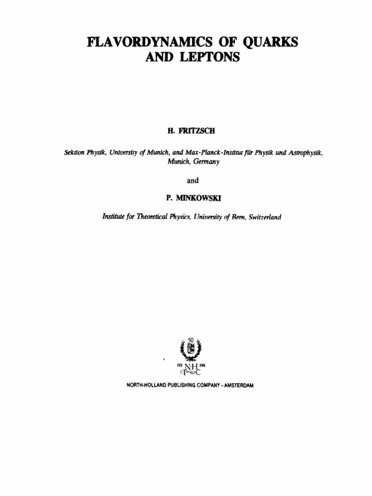 Flavordynamics_of_quarks_and_leptons | PDF | Fundamental Interaction | Gauge Theory