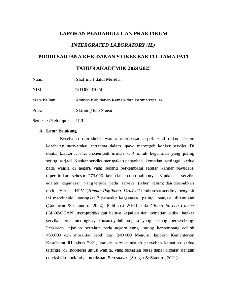 LP Pap Smear Shafrina Rev | PDF
