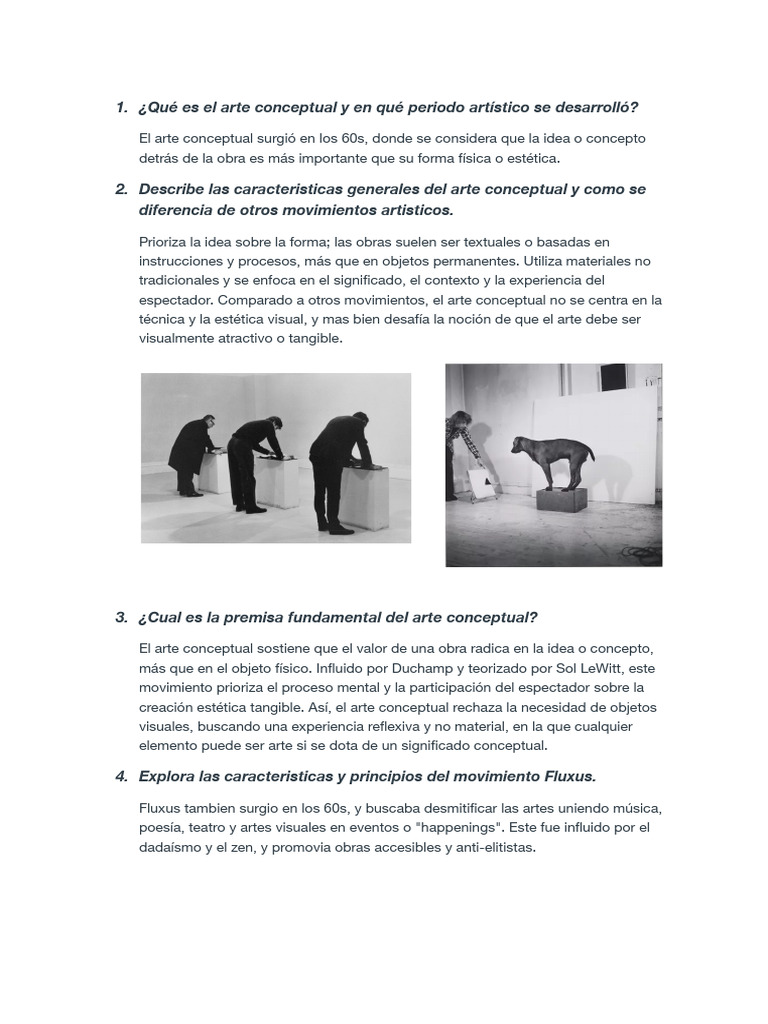 Arte Conceptual y Movimientos Contemporáneos | PDF | Arte de ...