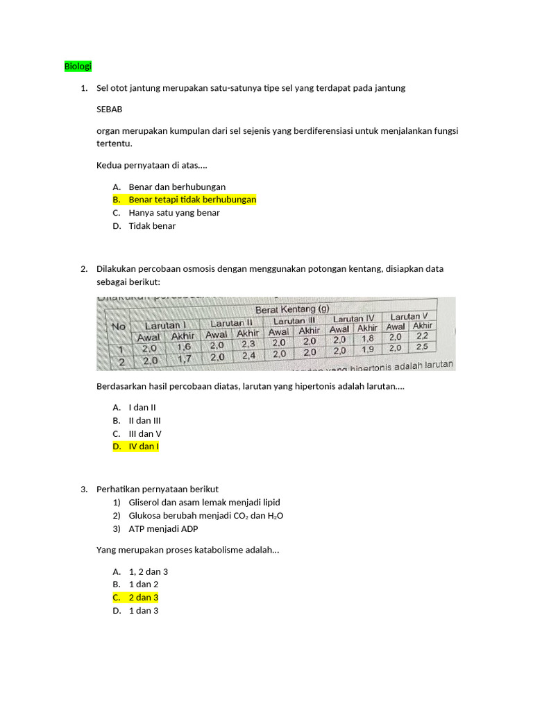 Soal KSN Kab 2024 | PDF