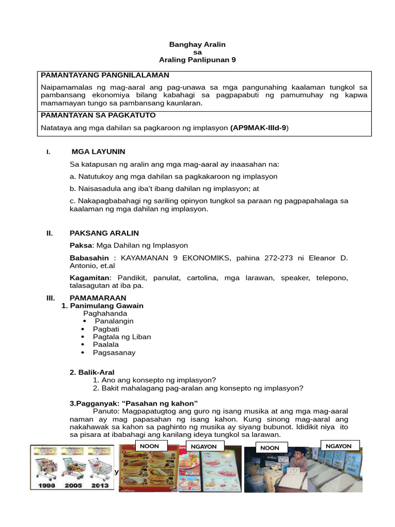 Banghay Aralin 9 | PDF