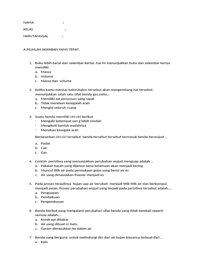 Soal Sumatif Ipas Bab 5 | PDF