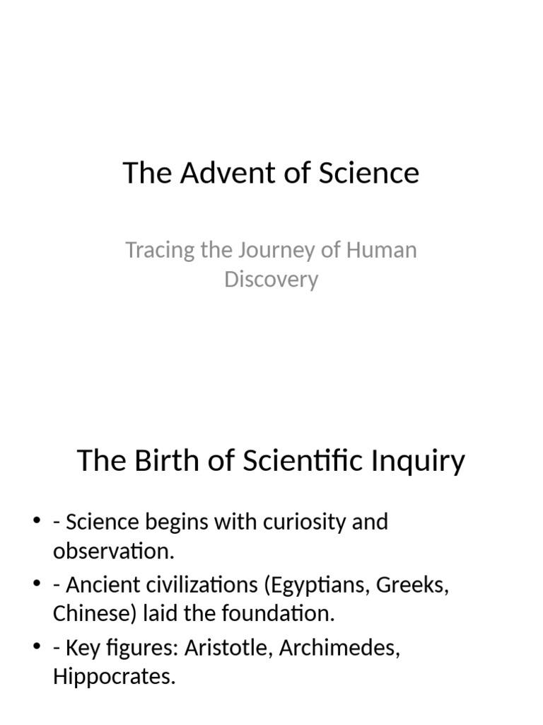 The Advent of Science No Images | PDF