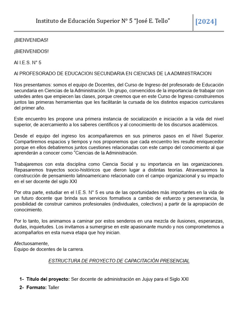 CiAdm - Cartilla de Ingreso 2024 | PDF | Ciencias económicas | Oferta (economía)