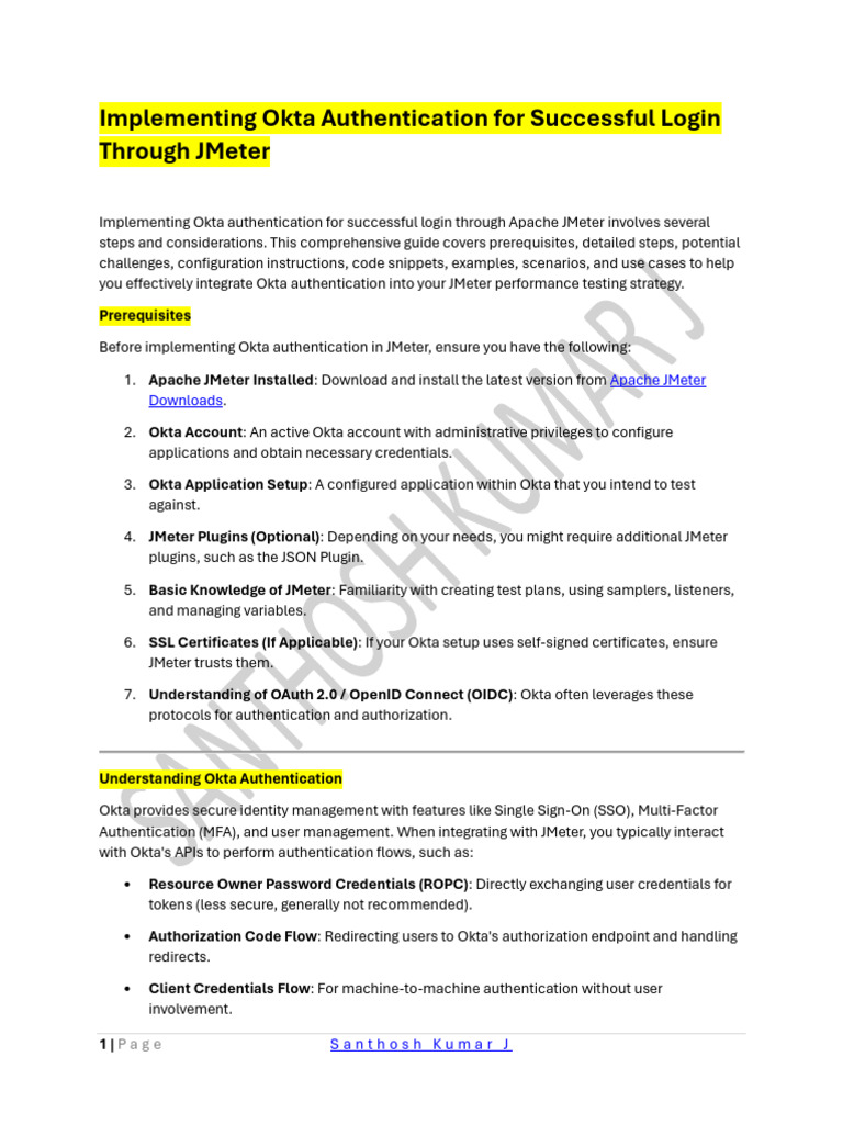 Okta Authentication in JMeter Guide | PDF | Transport Layer Security | Computer Security