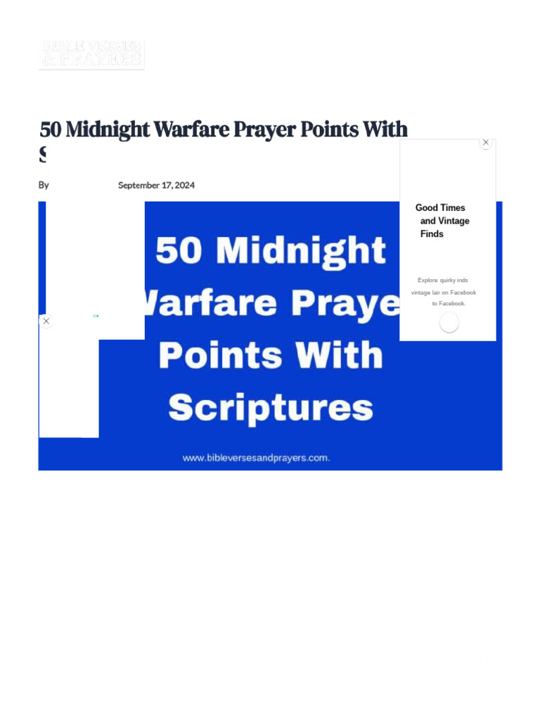 50 Midnight Warfare Prayer Points With Scriptures | PDF | Prayer | Jesus