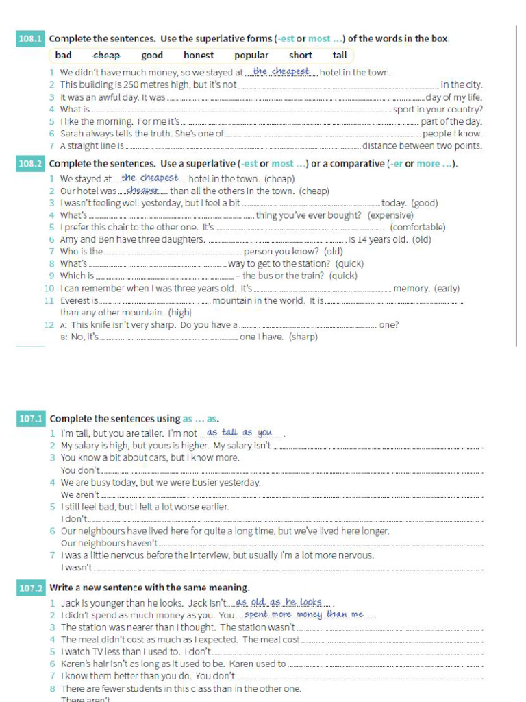 HomeworkBrian Tarea Completada Superlatives | PDF