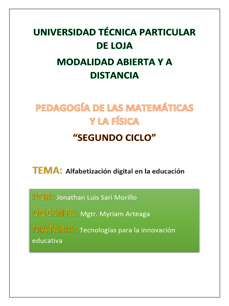 Activdad Tecnología para La Innovación Jonathan Sari | PDF