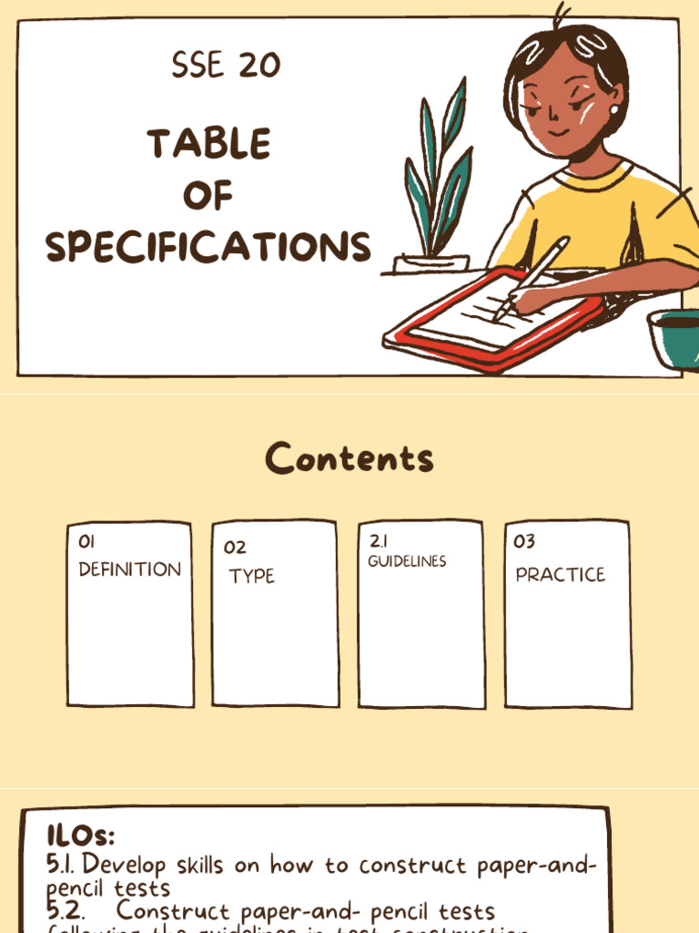 TOS Construction for Test Design | PDF | Cognition | Cognitive Science