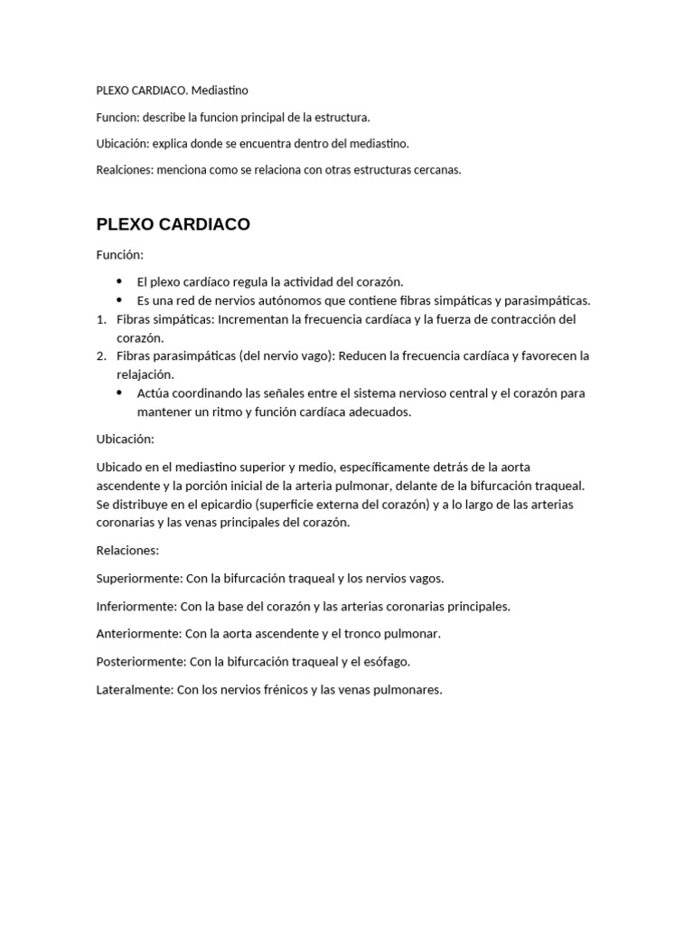 Plexo Cardiaco | PDF