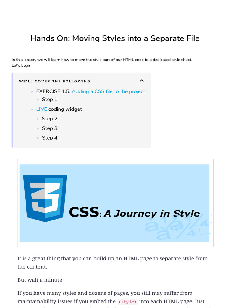 13 Hands On Moving Styles Into A Separate File | PDF | World Wide Web ...