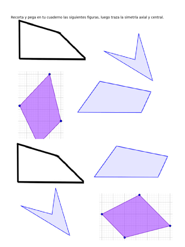 Simetría Axial y Central Ejercicio | PDF