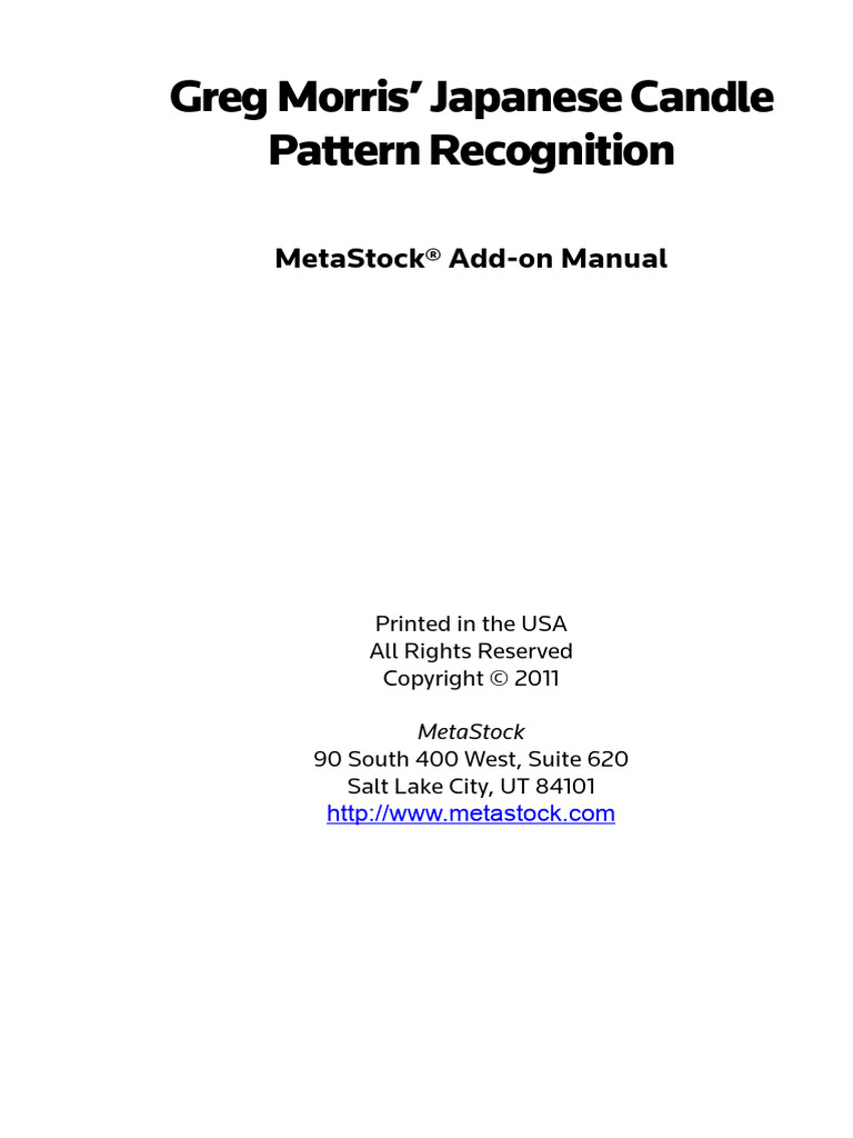 JCPR Manual - Greg Morris' Candlestick Pattern Recognition For ...