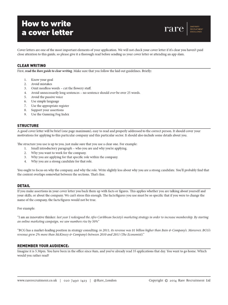 The Rare Guide To Cover Letters | PDF