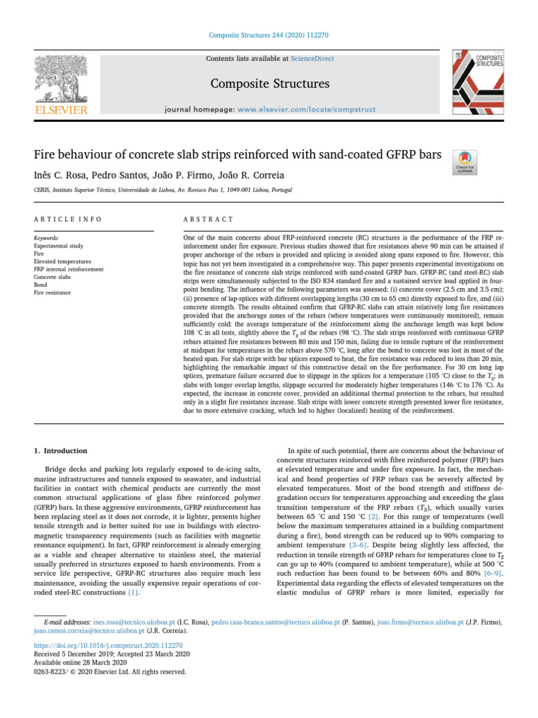 Fire Behaviour of Concrete Slab Strips Reinforced With Sand-coated GFRP ...