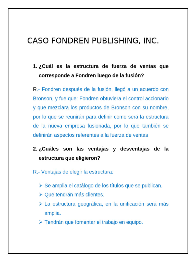 Estructura de Ventas en Fondren Publishing | PDF