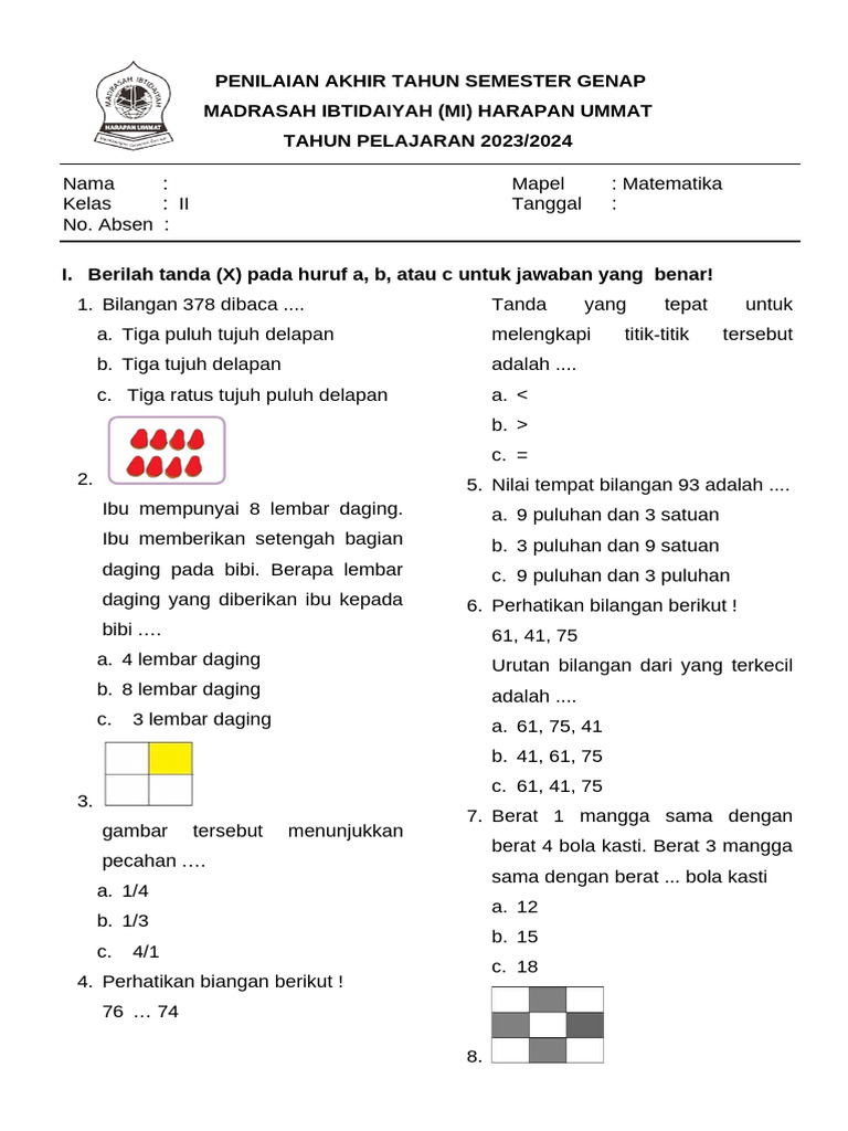 Pat Mtk Kelas 2 Fix_101754 | PDF