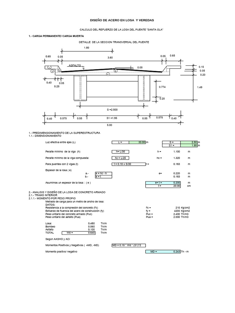 DISEÑO ACERO EN LOSA | PDF | Materiales | Sector secundario de la economía