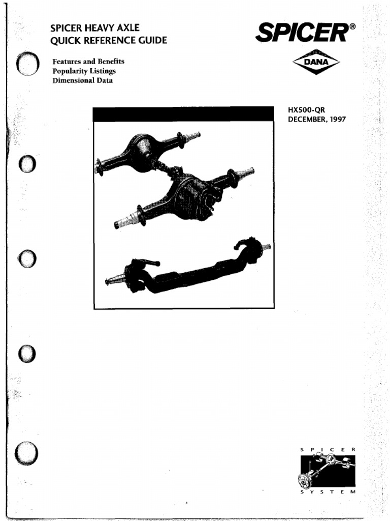Heavy Axle Quick Reference Guide (Dec97) | PDF | Axle | Mechanical ...