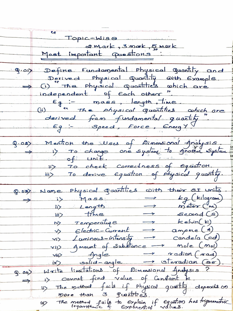 Puc 1 Important Questions | PDF