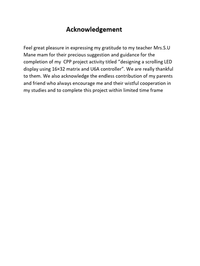 Acknowledgement: Project Activity Titled " ". We Are Really Thankful | PDF