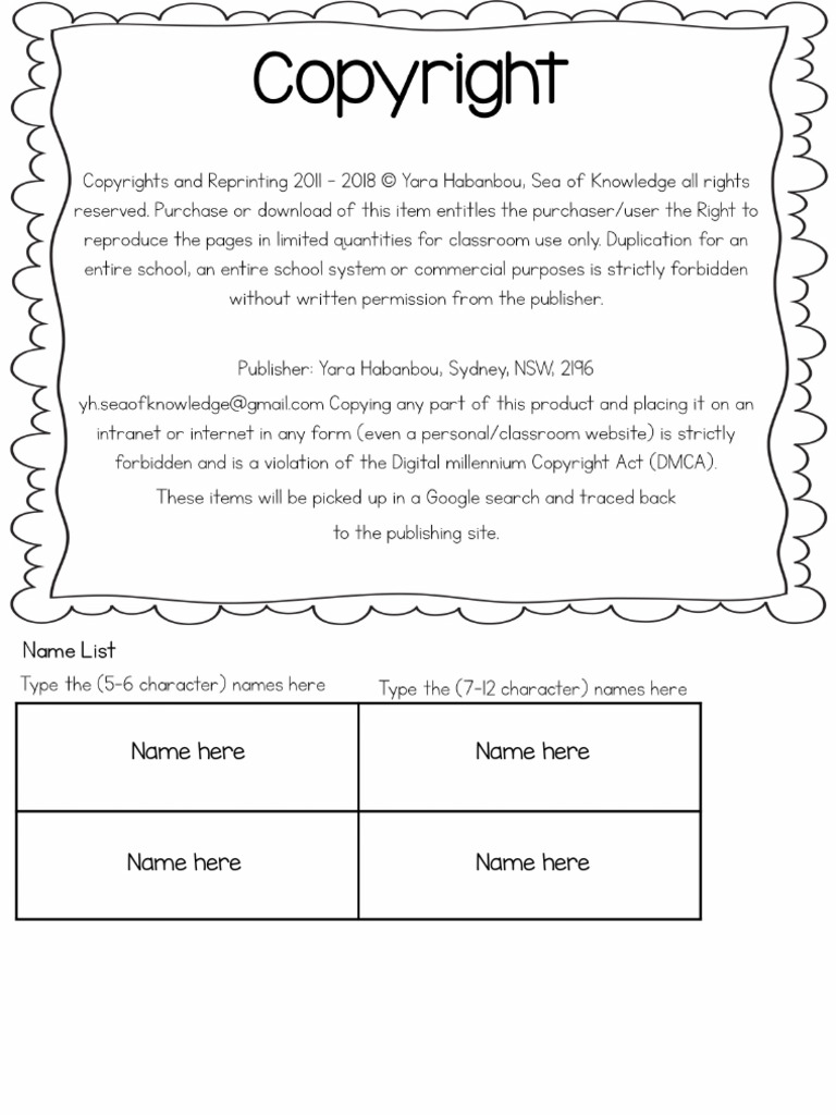 Repeated Name Placeholder Text | PDF