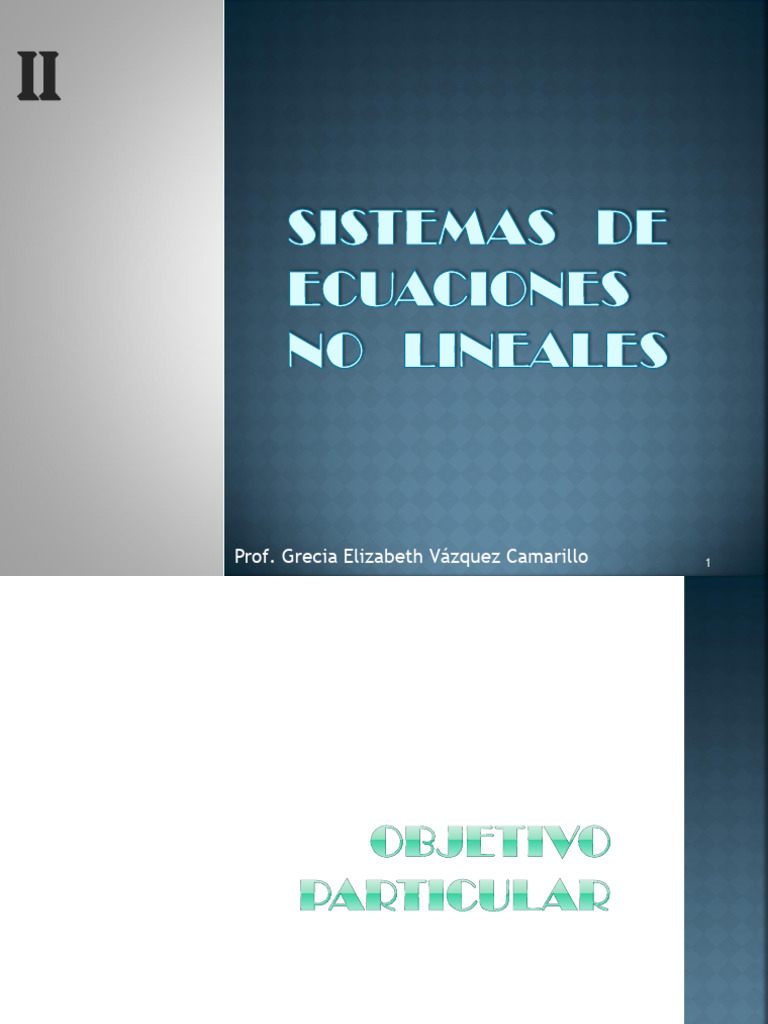 Sistemas de Ecuaciones No Lineales | PDF | Ecuaciones | Sistema no lineal