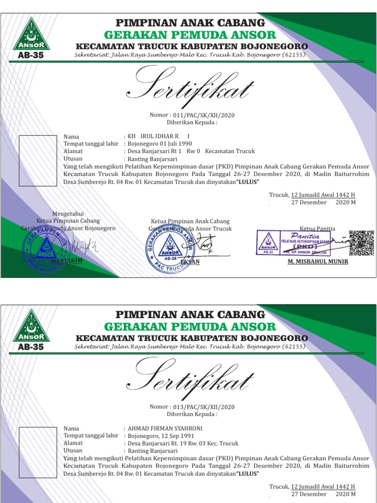 Sertifikat PKD | PDF