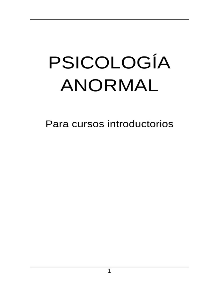 Introducción a la Psicología Anormal | PDF | Trastorno depresivo mayor ...
