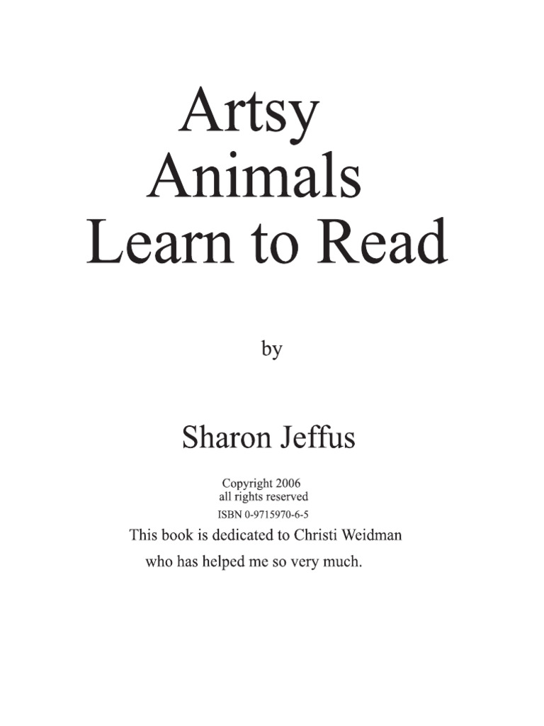 Artsy Animals Learn To Read | PDF