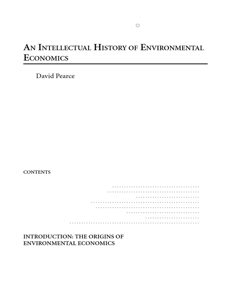 An Intellectual History of Environmental Eocnomics | PDF | Externality | Economics
