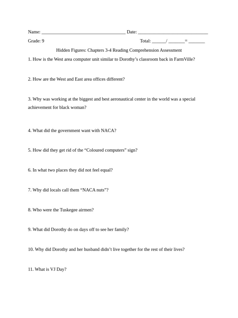 Hidden Figures Chapters 3 y 4 | PDF