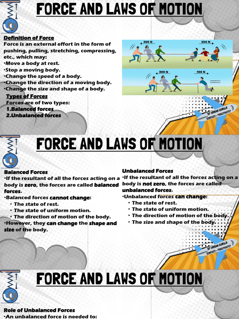 FORCE AND LAWS OF MOTION (1) | PDF | Force | Newton's Laws Of Motion