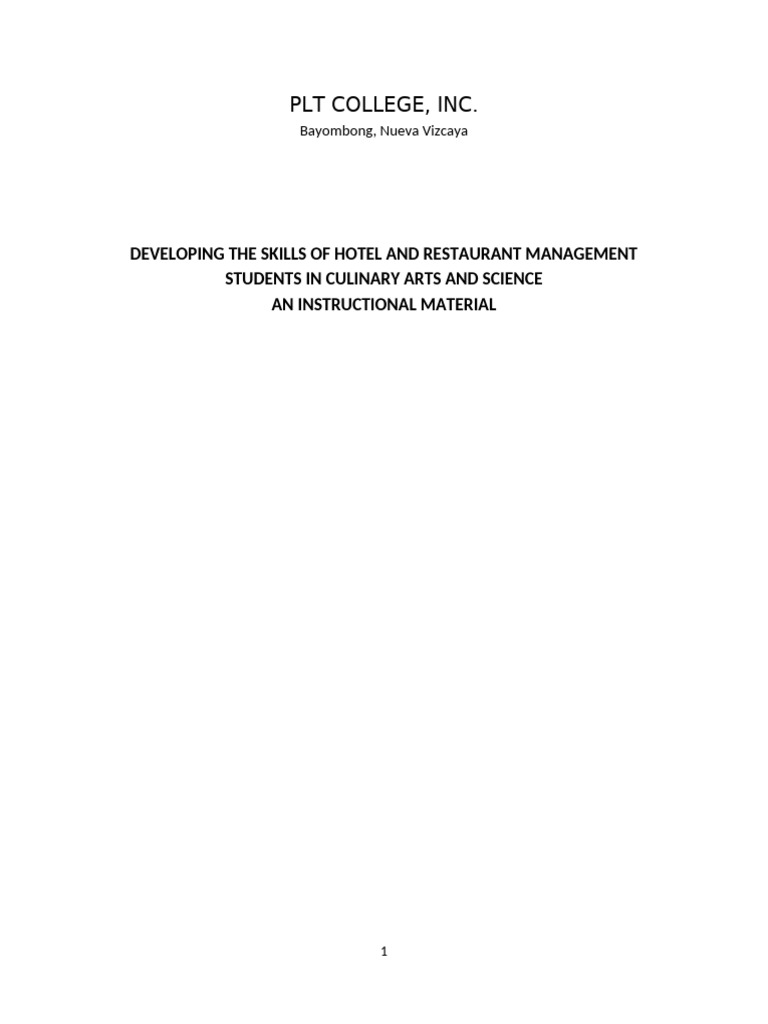 Culinary Arts Instructional Material | PDF | Knife | Cuisine