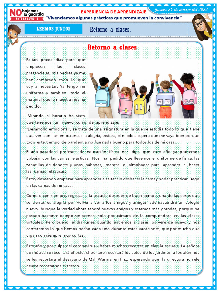 Regreso a Clases: Emociones y Aprendizaje | PDF | Escuelas | Las emociones
