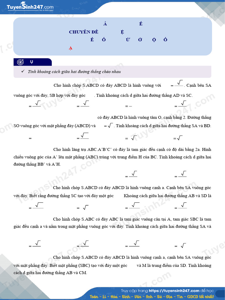 De-Thi-Btvn-Khoang-Cach-Tiet-2-1706929897 | PDF