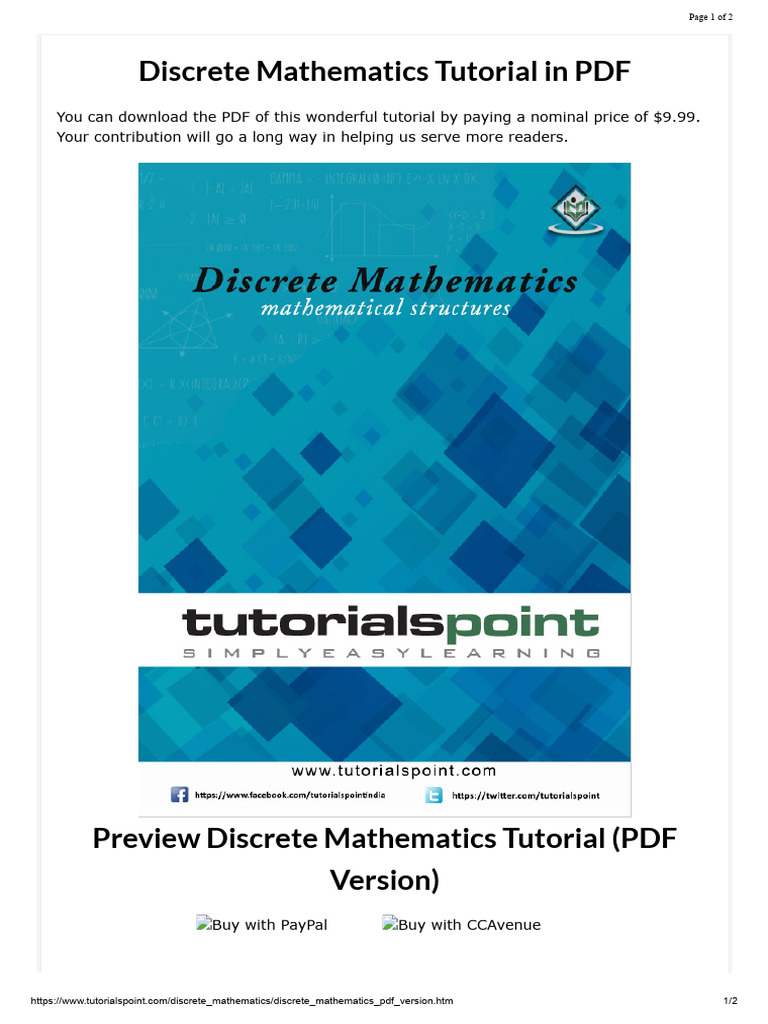 Discrete Mathematics Tutorial in PDF | PDF