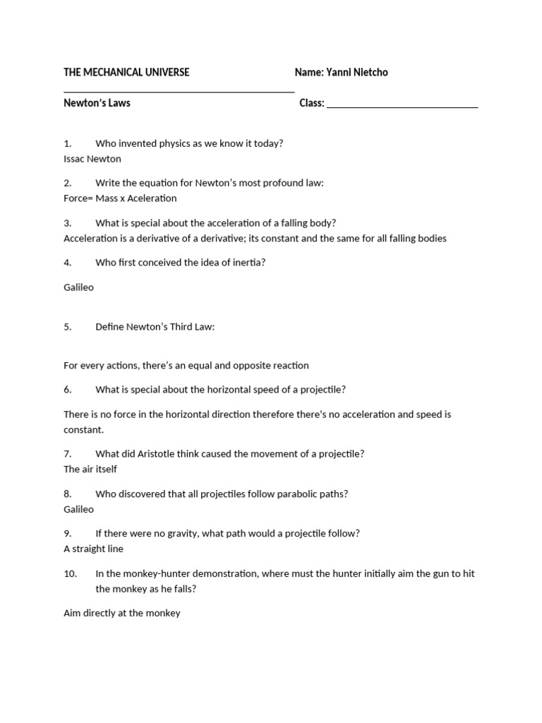 Newtons Laws-HW | PDF