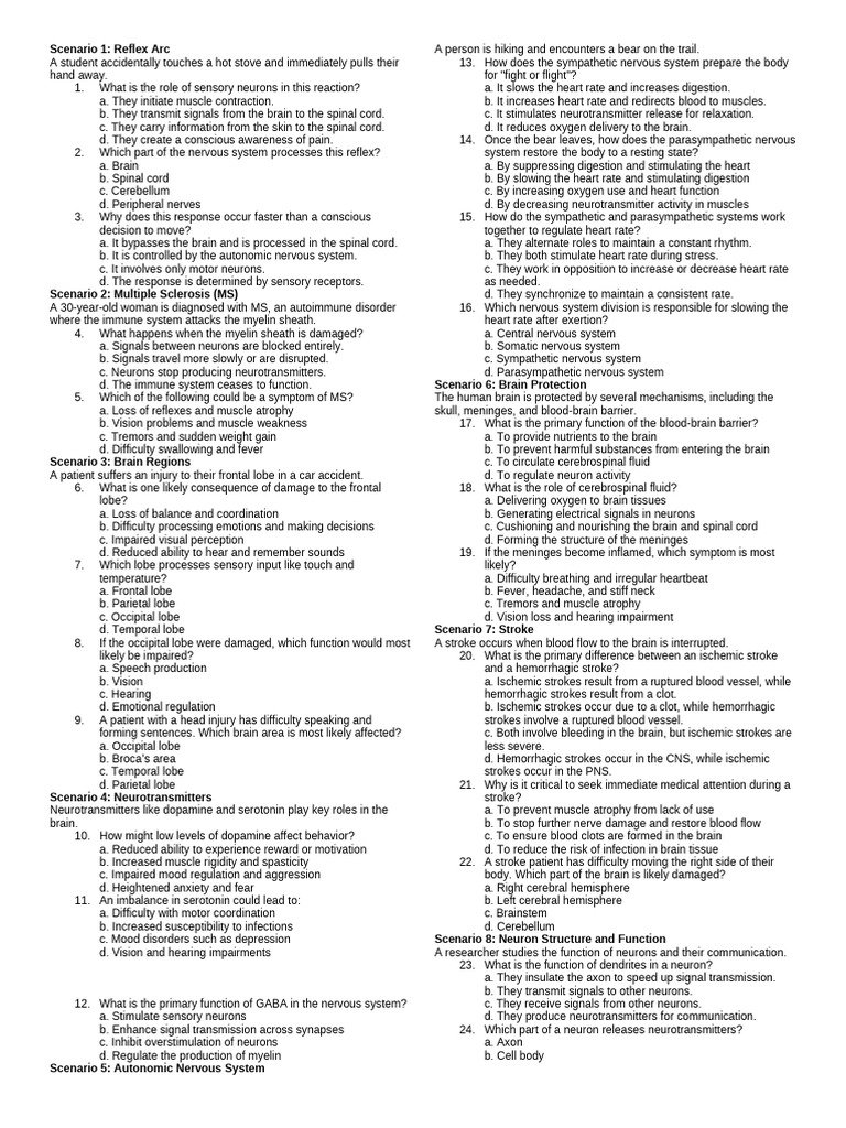 Nervous System Practice 2 | PDF | Nervous System | Neuron