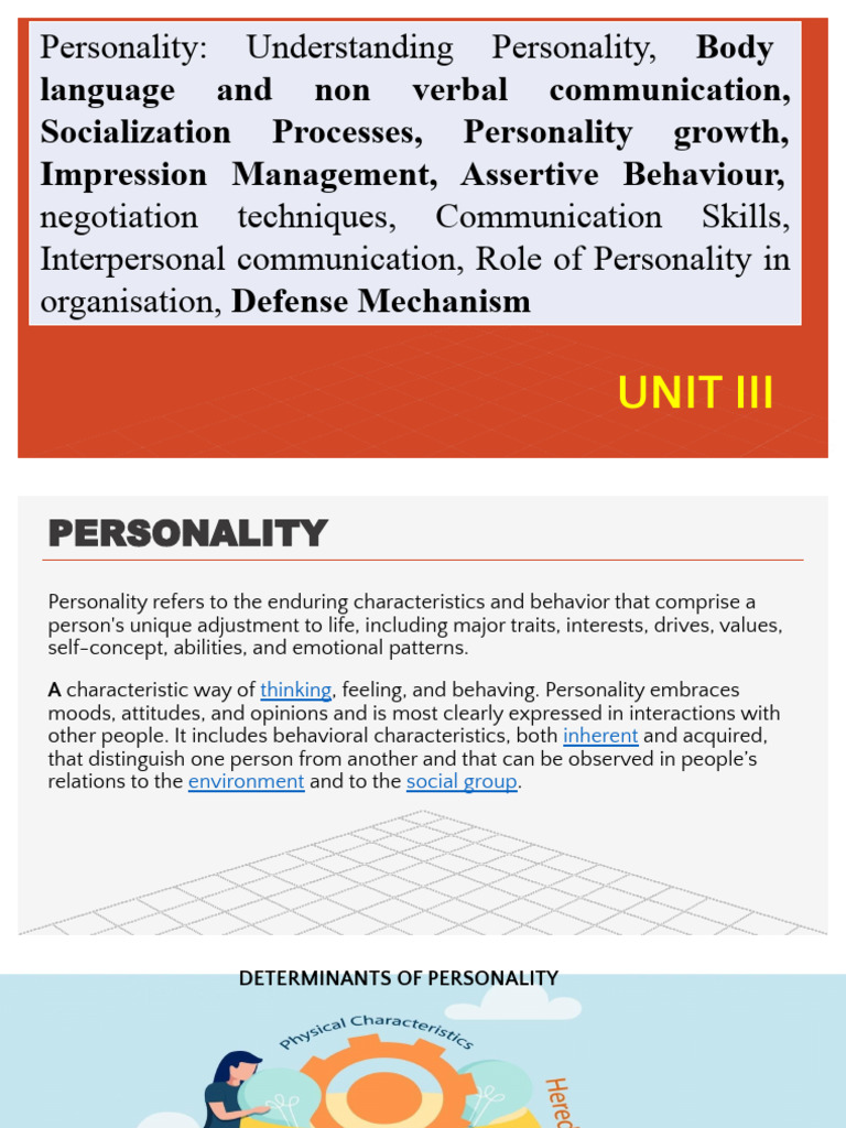Unit 3.1 Personality - Non-Verbal Communication | PDF | Nonverbal Communication | Extraversion ...