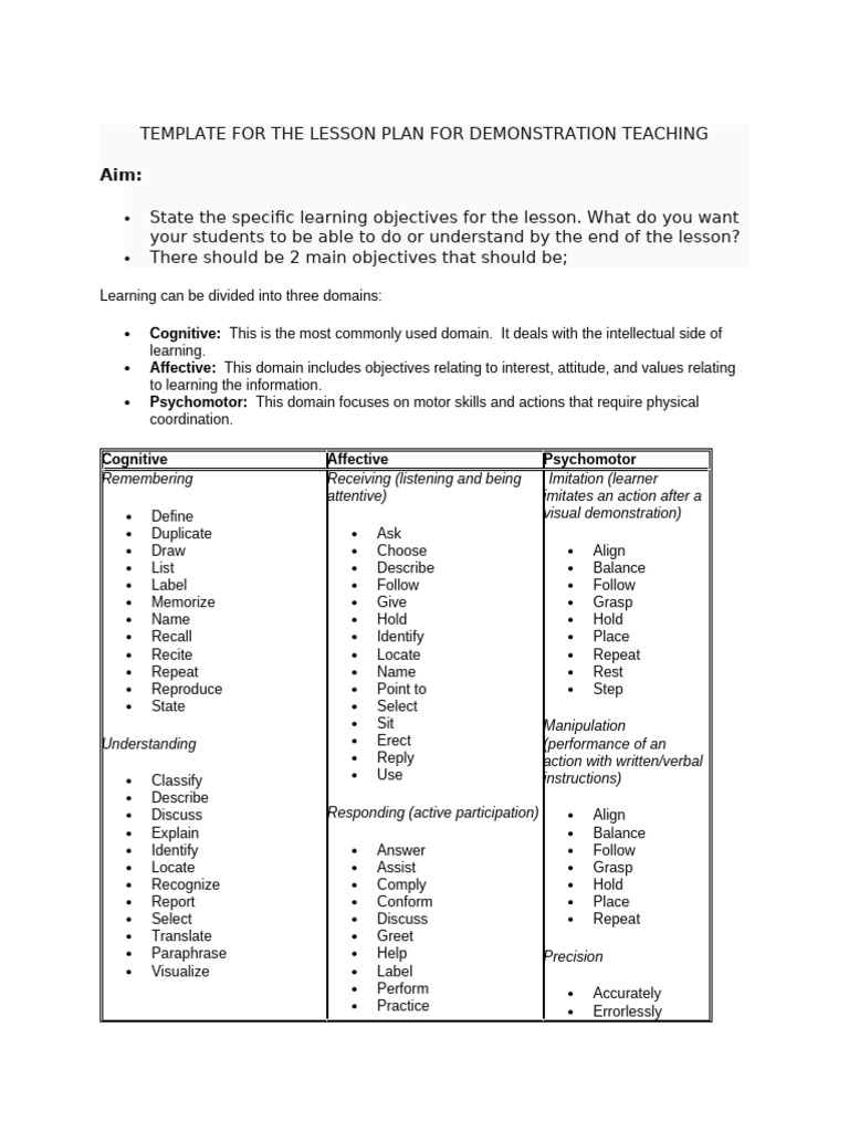 TEMPLATE-FOR-THE-LESSON-PLAN-FOR-DEMONSTRATION-TEACHING-6 | PDF ...