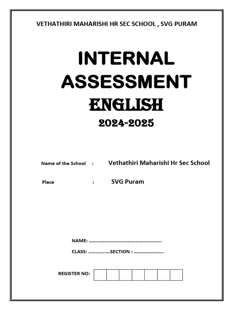 English Internal Assessment | PDF