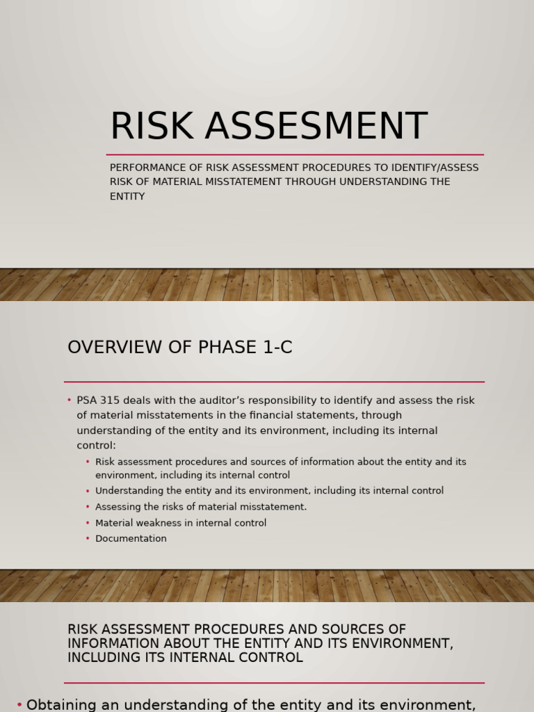 AT Understanding The Entity | PDF | Internal Control | Audit