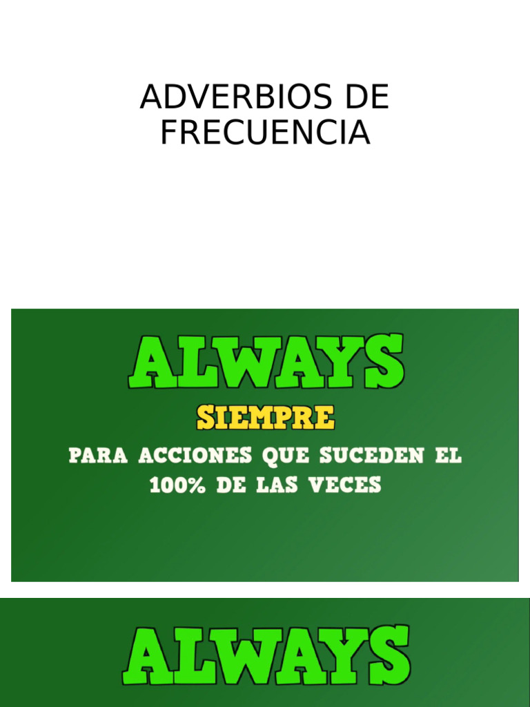 Adverbios de Frecuencia: Guía Completa | PDF