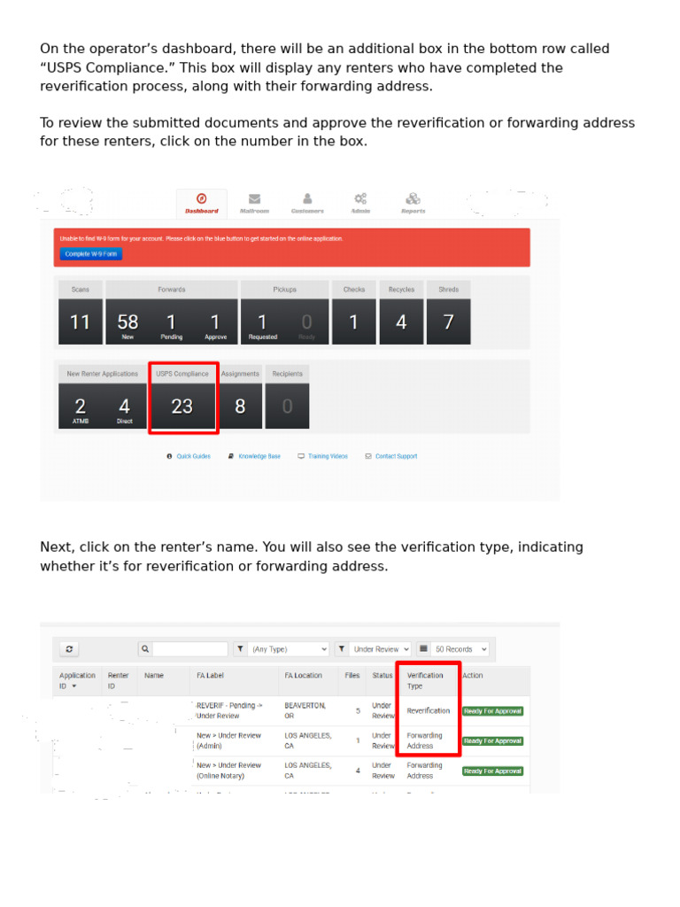 USPS Compliance For Forwarding Address Verification | PDF