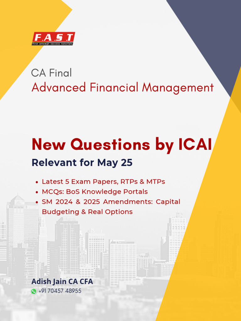 AFM New Questions by ICAI - May 25 - Adish Jain | PDF | Credit Default ...