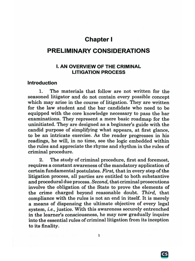 Chapter 1 Criminal Procedure - 080853 | PDF
