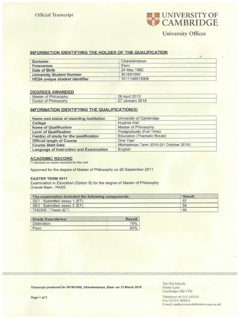 Cambridge Transcript Merged | PDF